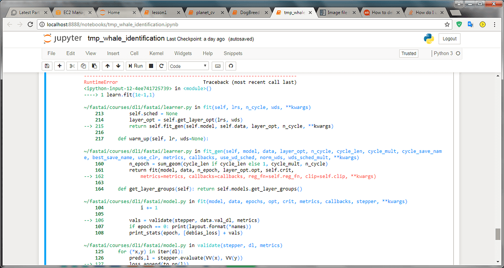 CUDA Run error - Beginner (2018) - fast.ai Course Forums