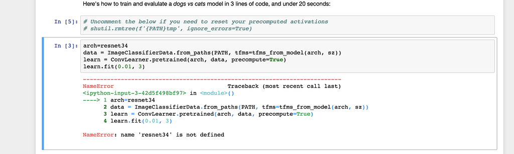 NameError in lesson1 - Beginner (2018) - fast.ai Course Forums