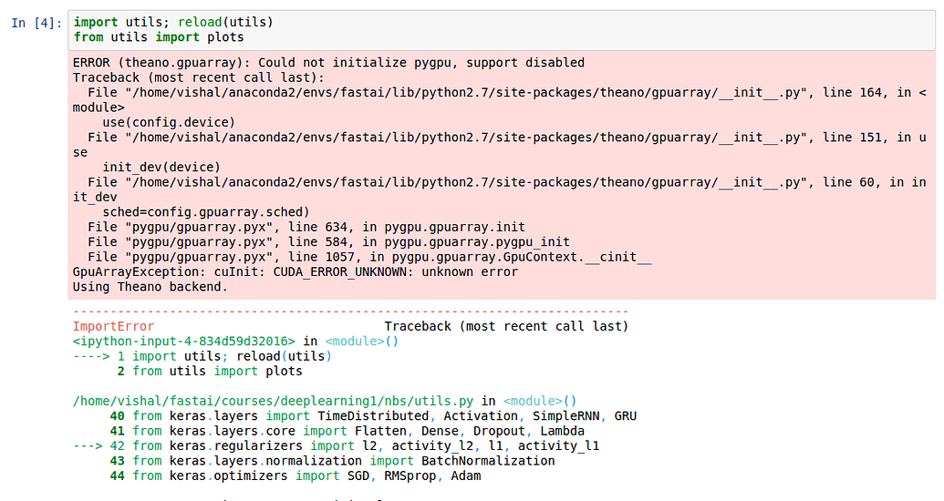 Unable to use theano backend - Part 1 (2017) - fast.ai Course Forums