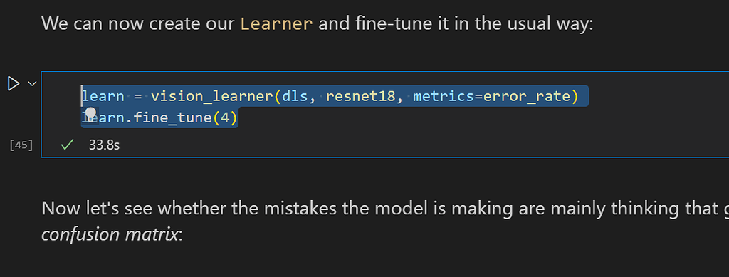Learn.fine_tune not showing progress bar for each epoch - Part 1 2022 - fast.ai Course Forums