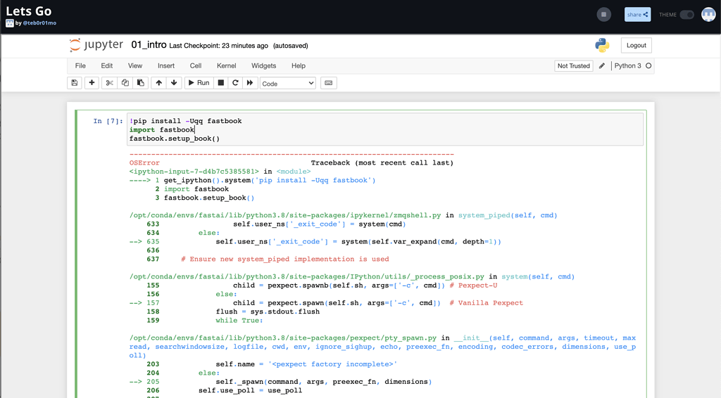 Trouble Running Jupyter (Gradient) Environment - Part 1 (2020) - fast.ai Course Forums