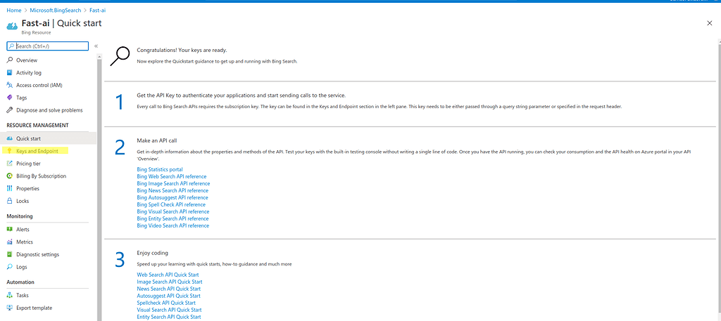 Bing search key and 'PermissionDenied' error - Part 1 (2020) - fast.ai Course Forums