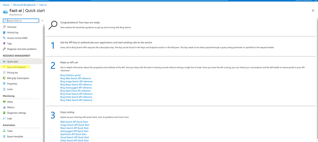 Bing search key and 'PermissionDenied' error - Part 1 (2020) - fast.ai Course Forums