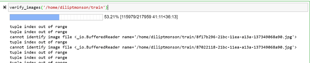 Verify_images() tuple index out of range prompt - Advanced (Part 1 v3) - fast.ai Course Forums