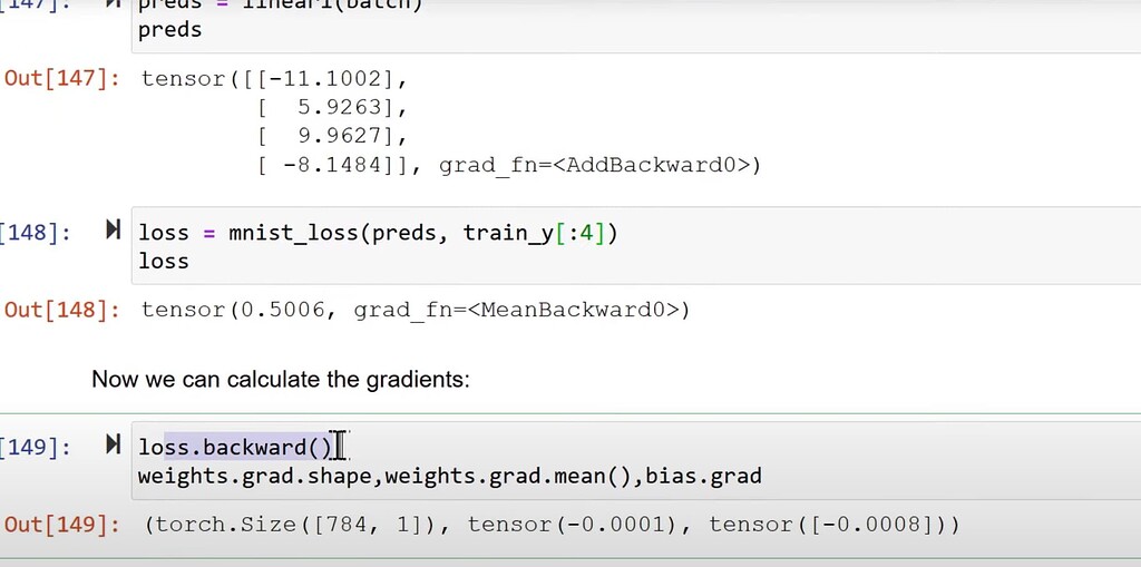 Lesson 4: Calculation of the loss.backward() Question - Part 1 (2020 ...