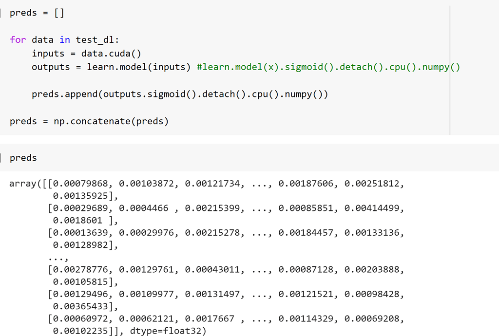 Decimals of get_preds vs pytorch predictions are different - Part 1 (2020) - fast.ai Course Forums