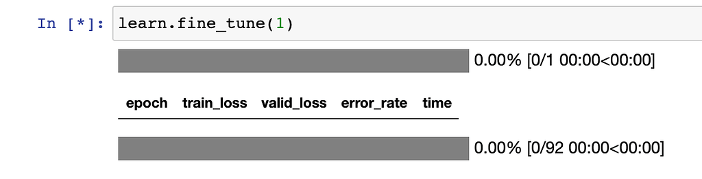 Fine_tune doesn't start an education progress - fastai - fast.ai Course Forums