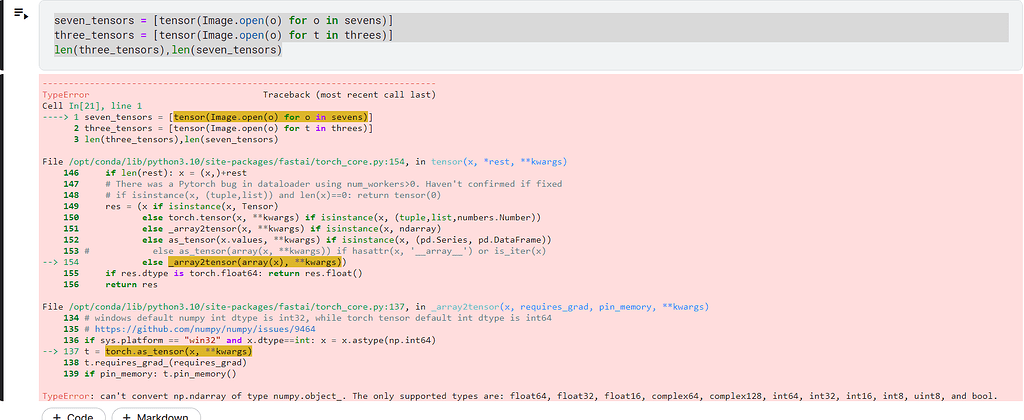 Error when converting to tensor - Part 1 2022 - fast.ai Course Forums
