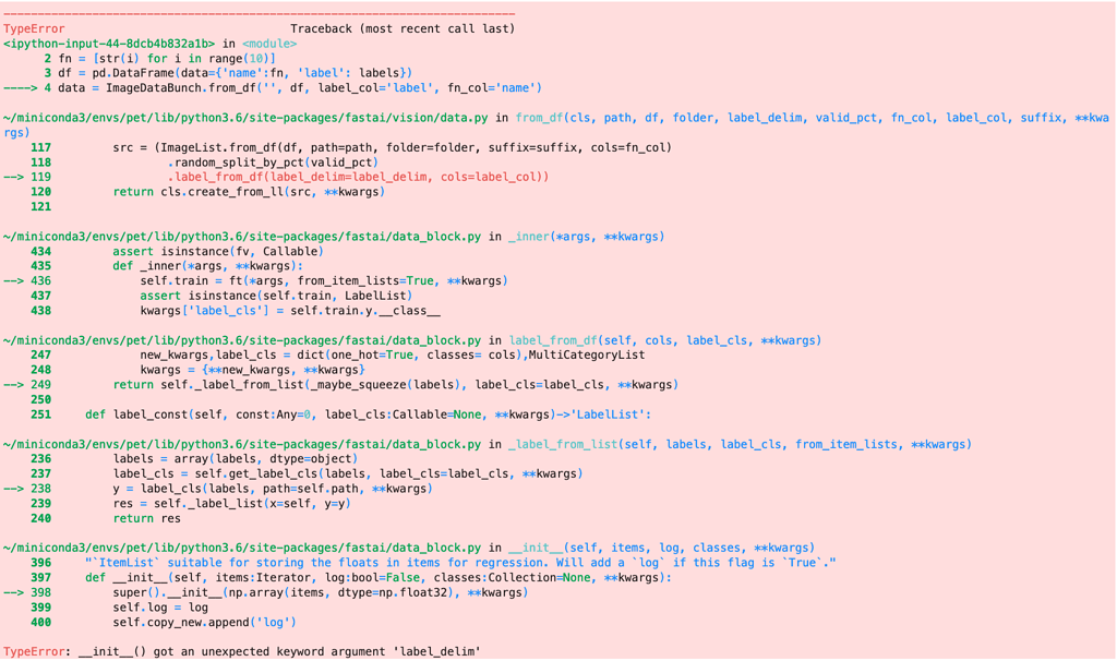 Label_delim Error with ImageDataBunch.from_df when used with Float labels (regression task ...