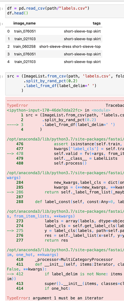 Multi-Label classification, TypeError: argument 1 must be an iterator ... Multi-Label classification, TypeError: argument 1 must be an iterator ...