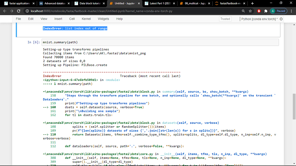 Dataloaders() giving list index out of range - Part 1 (2020) - fast.ai Course Forums