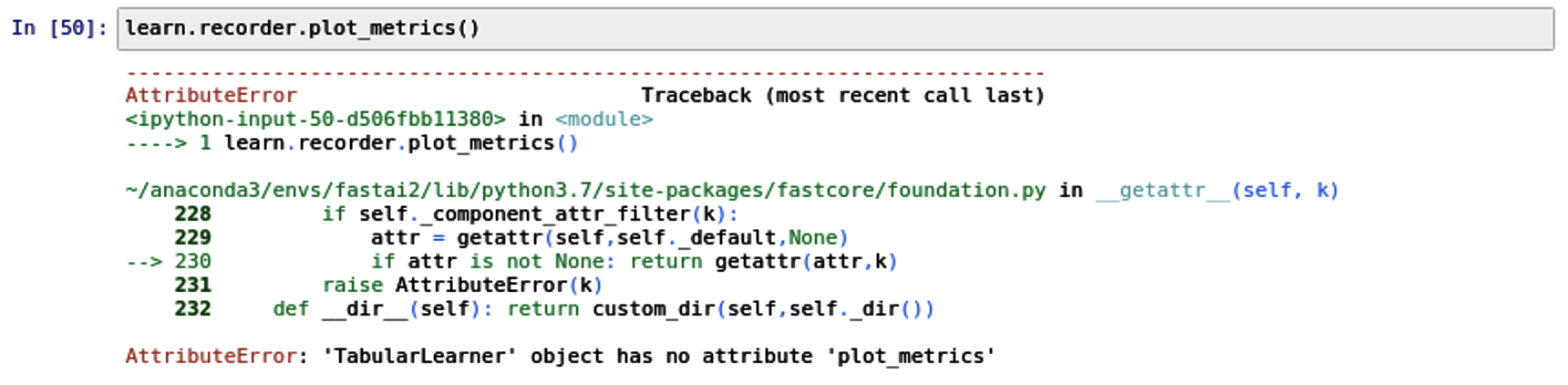 Does Learnrecorderplotmetrics Is Still Supported For Tabular Learner In New Fast Ai Version