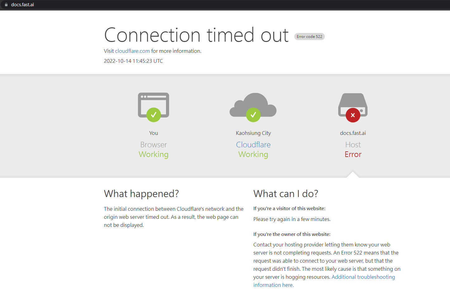 Documentation website of fastai is down? - Part 2 2022/23 - fast.ai Course Forums